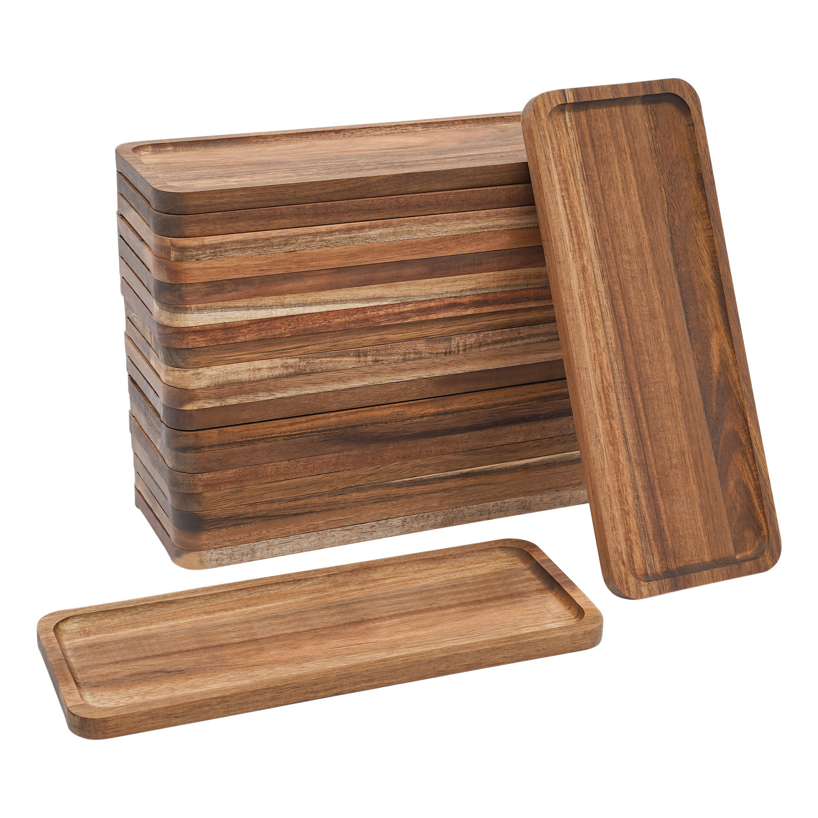 Loon Peak® 20Pcs Multi-Function Rectangular Wooden Serving Trays | Wayfair