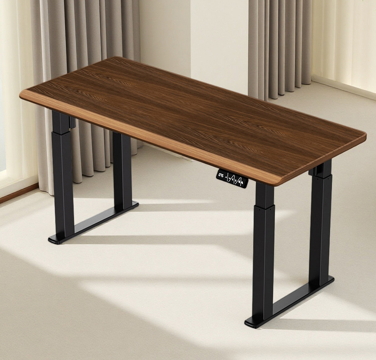 Wrought Studio™ Solid Wood Electric Height Adjustable Standing Desk ...