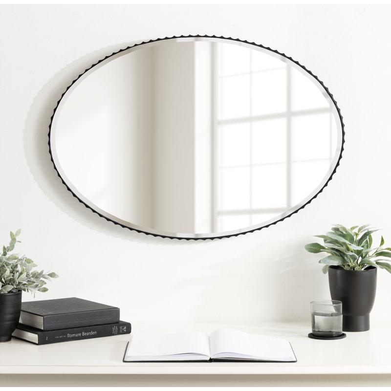 Lark Manor Anant Oval Fluted Wall Mirror | Wayfair