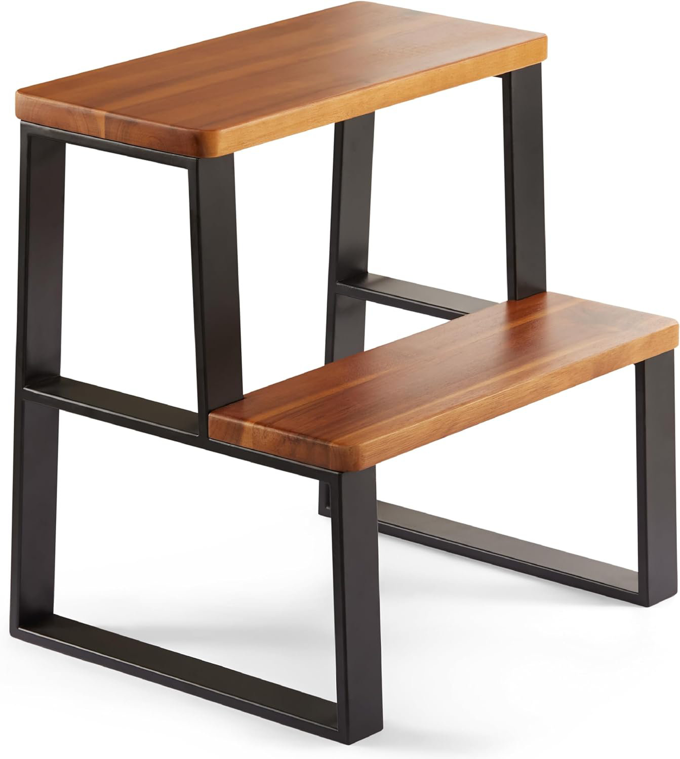 Latitude Run® Wooden Step Stool,Tall Heavy Duty Two Step Stool for ...