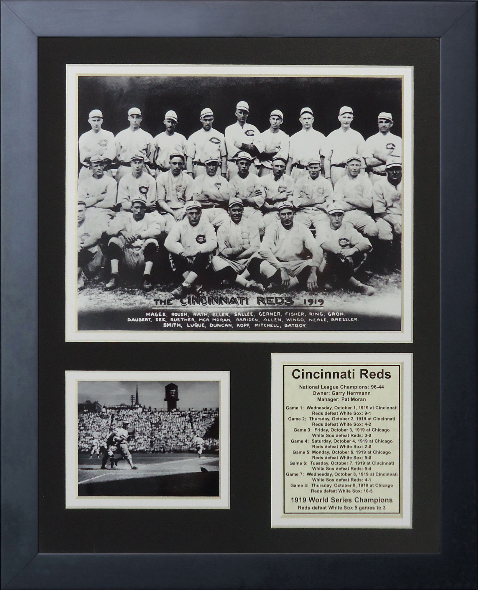 Legends Never Die 1919 Cincinnati Reds Champions Framed Memorabilia ...