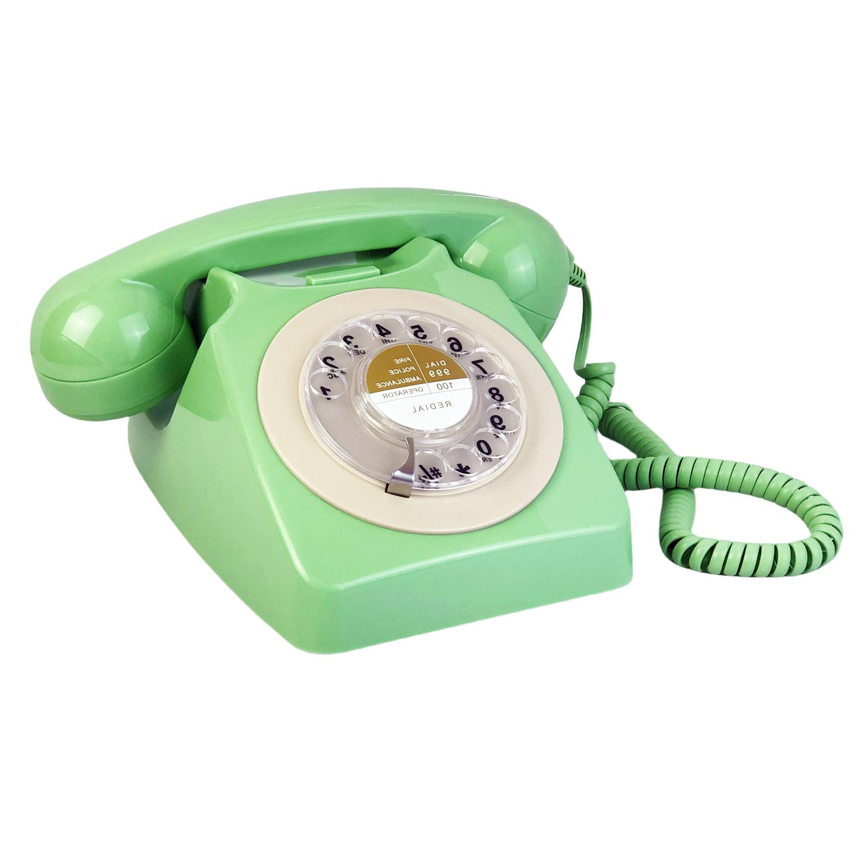 World Menagerie Retro Corded Landline Telephone with Rotary Dial Keypad ...