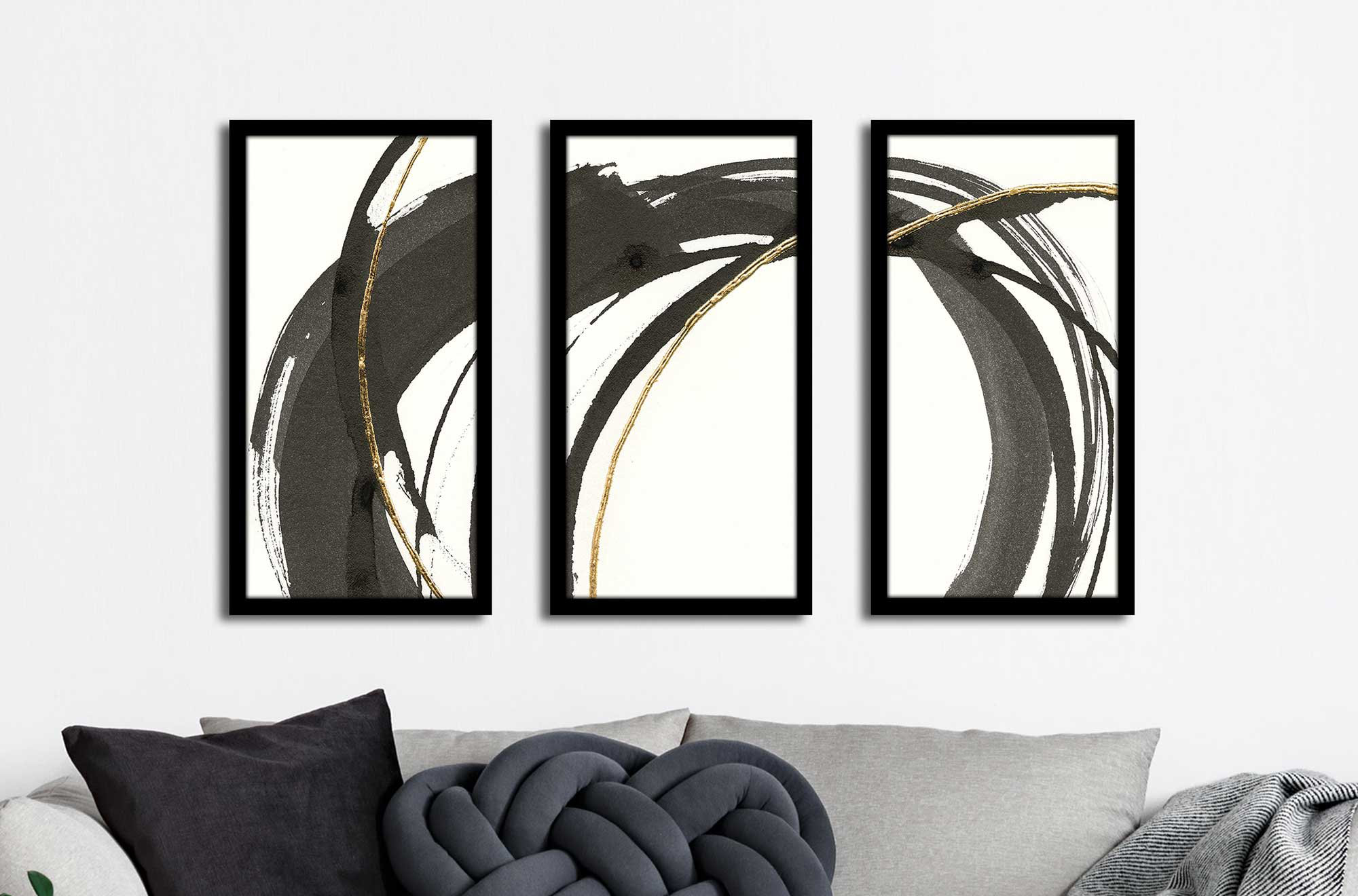 Orren Ellis Gilded Enso I - 3 Piece Picture Frame Multi-Piece Image ...