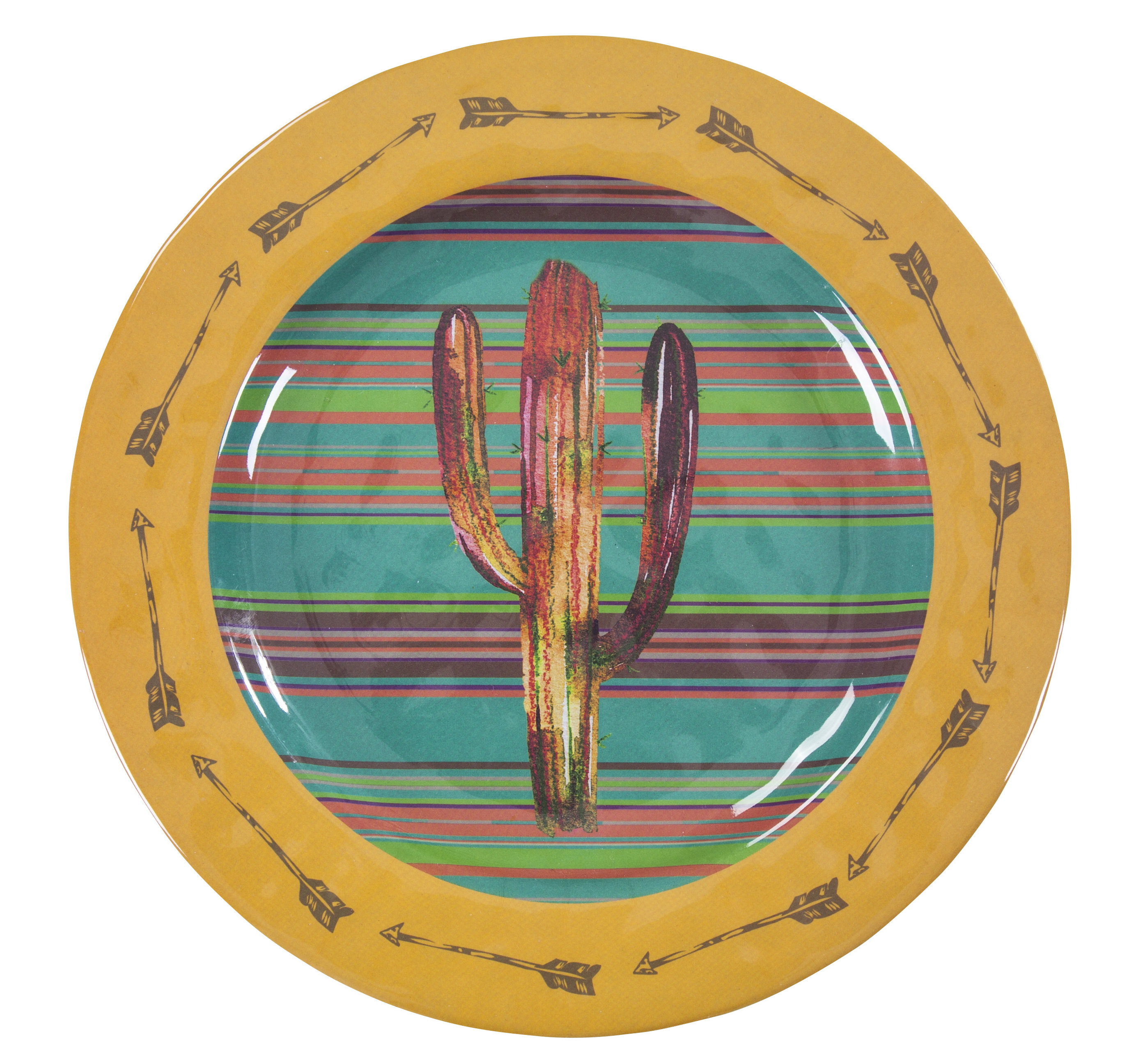 Paseo Road by HiEnd Accents Cactus Melamine Plastic Dinner Plate ...