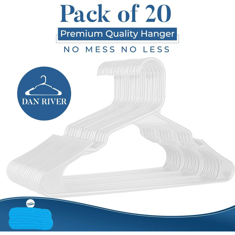BLASIVE 20-Pack Plastic Clothes Hangers Heavy Duty Space Saving Closet ...