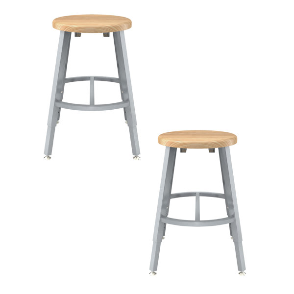 National Public Seating Height Adjustable Industrial/Shop Stool, Round ...
