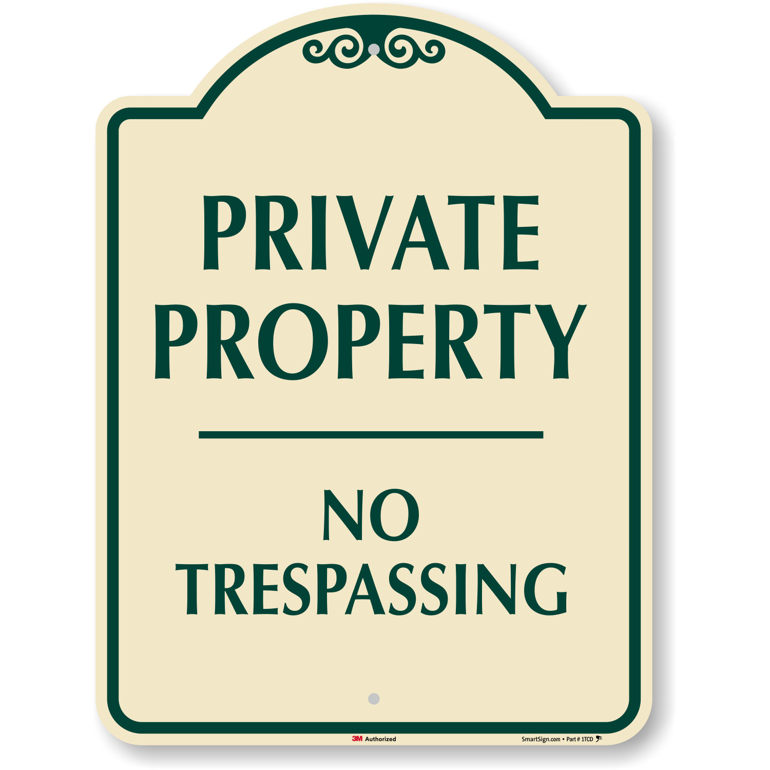SmartSign Private Property - No Trespassing High Intensity Reflective ...