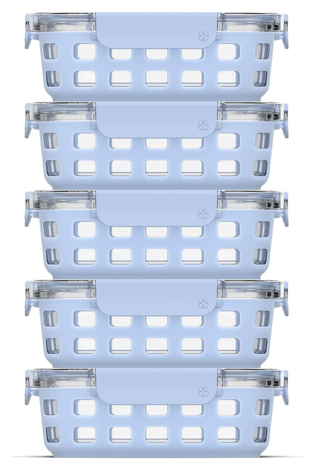 Hokku Designs 3.4 Cup Meal Prep Sets 10Pc, 5 Pack Set- Glass Food ...