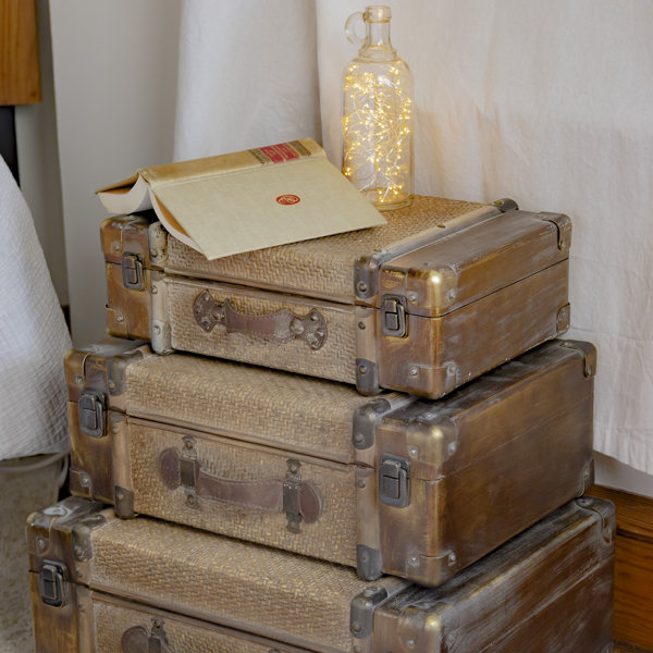 Charlton Home® Rachelle 3 Piece Vintage Trunk Set & Reviews | Wayfair