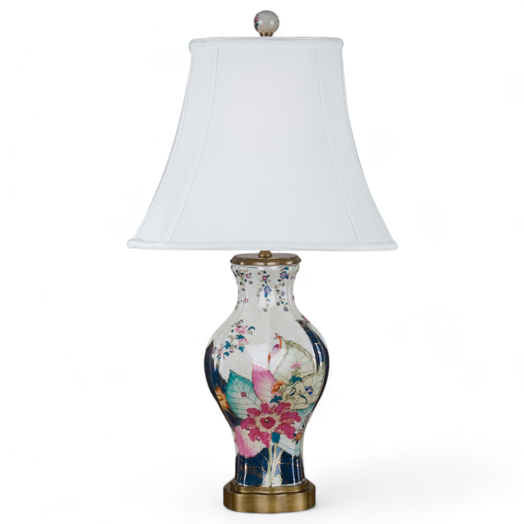 Danny's Fine Porcelain Hand Painted Porcelain Lamp Tobacco Leaf ...