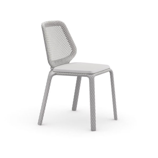 DEDON Seashell Patio Dining Side Chair with Natura Taupe Cushions ...