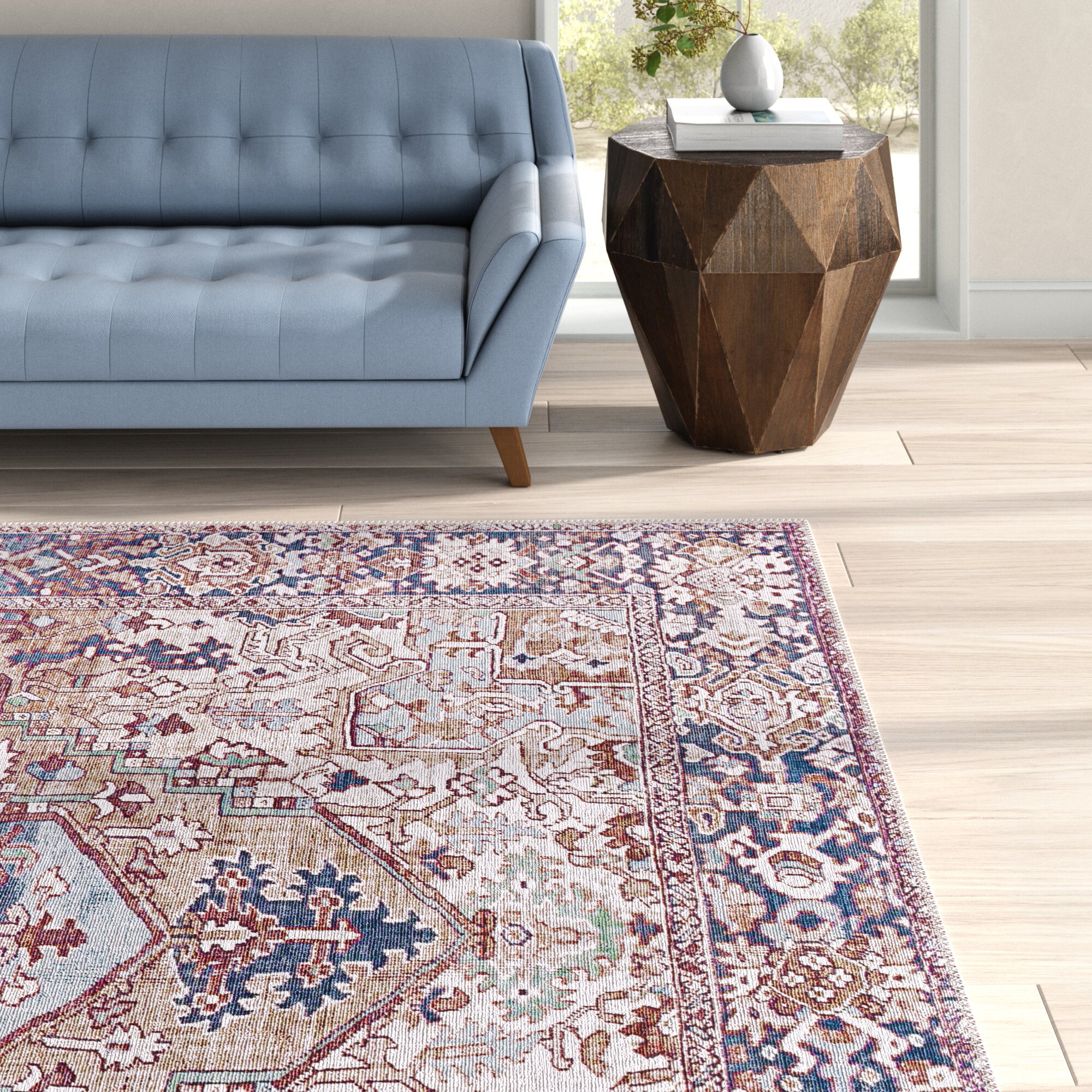 Mistana™ Albion Machine-Woven Oriental Blue/Brown Area Rug & Reviews ...