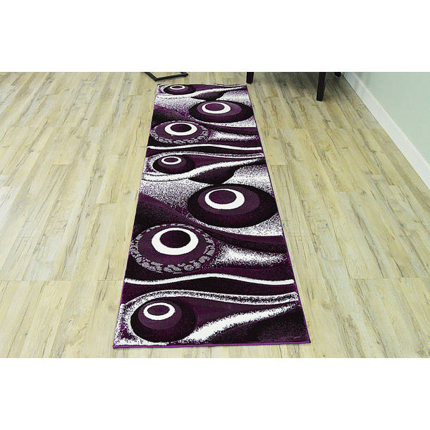 Ivy Bronx Mccampbell Performance Purple/Gray/White Rug & Reviews | Wayfair