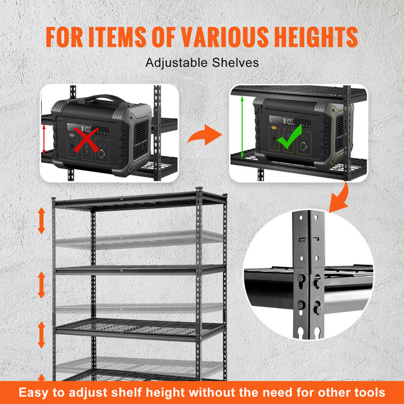 Rebrilliant Mariany Steel Height -Adjustable Shelving Unit & Reviews ...