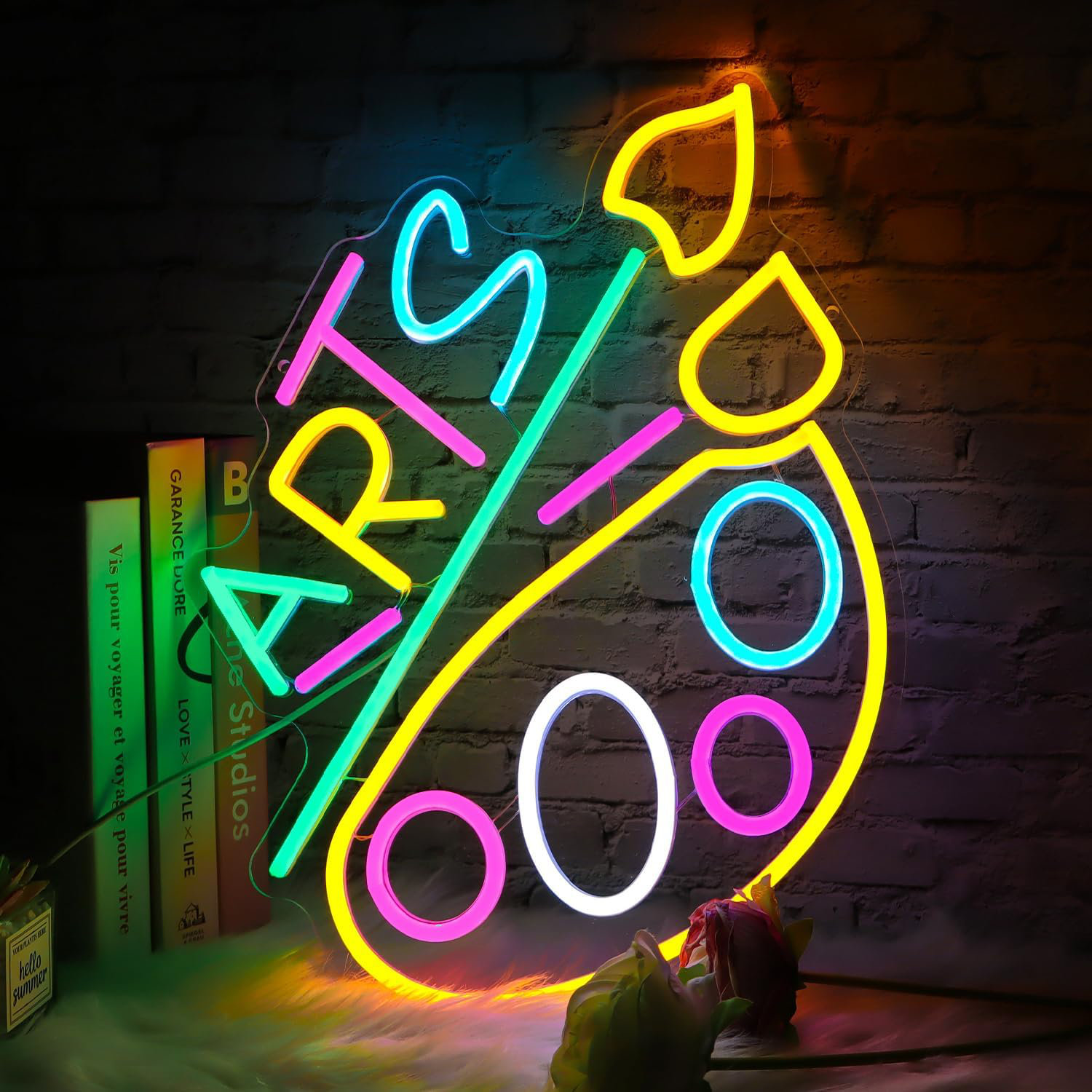 Wrought Studio™ Art LED Palette Brush Neon Sign | Wayfair