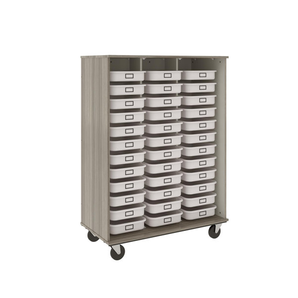 Stevens ID Systems Mobile Manufactured Wood Tote Tray Cart | Wayfair