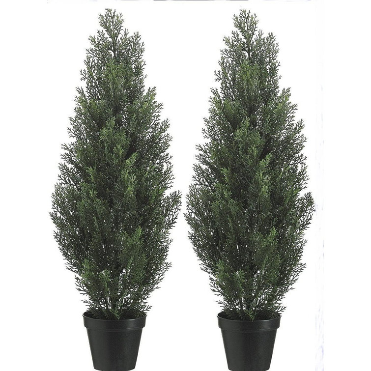Primrue 36'' Faux Cedar Tree in Pot | Wayfair