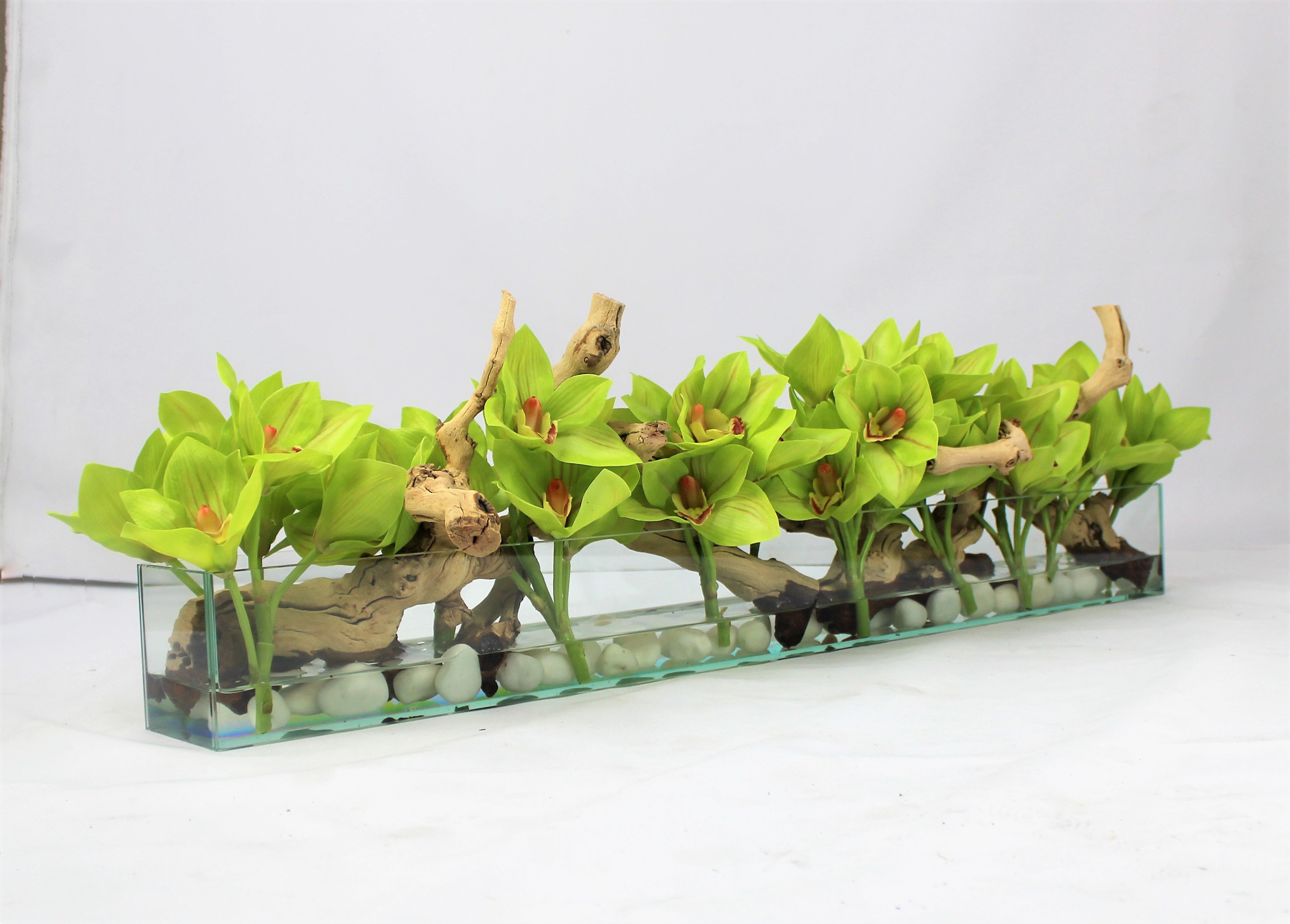CFA Design Group Casa Moderna Glass Plate Orchids Floral Arrangement in ...