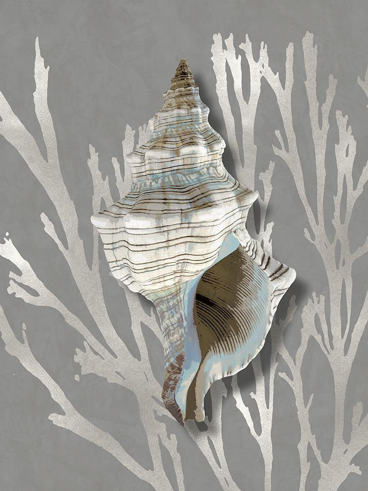Rosecliff Heights Shell Coral Silver On Gray III Poster Print By ...