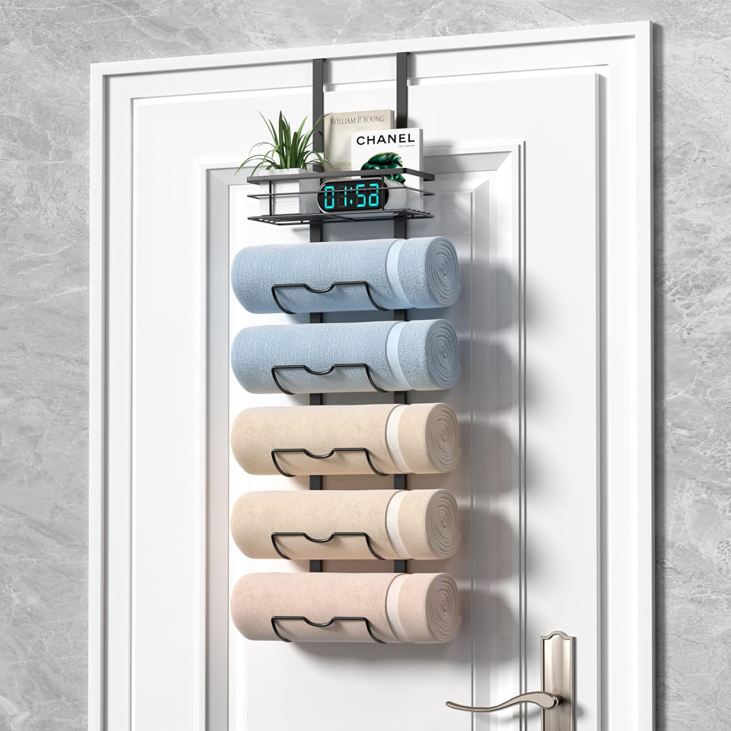 MCKINNON HOME FURNISHINGS, INC. 6-Tier Over The Door Towel Rack,Towel ...