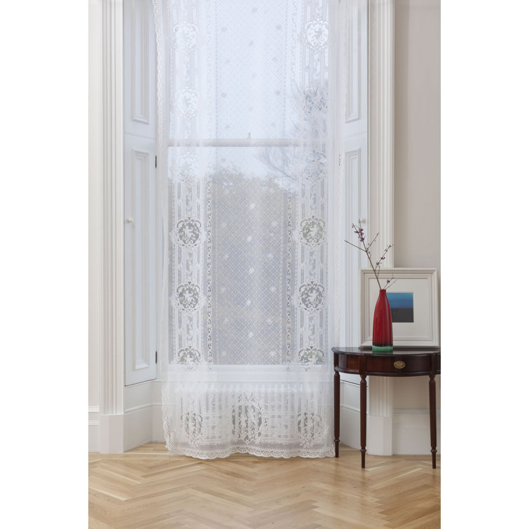 Fleur De Lis Living Patterned Nottingham Lace Panel | Wayfair.co.uk
