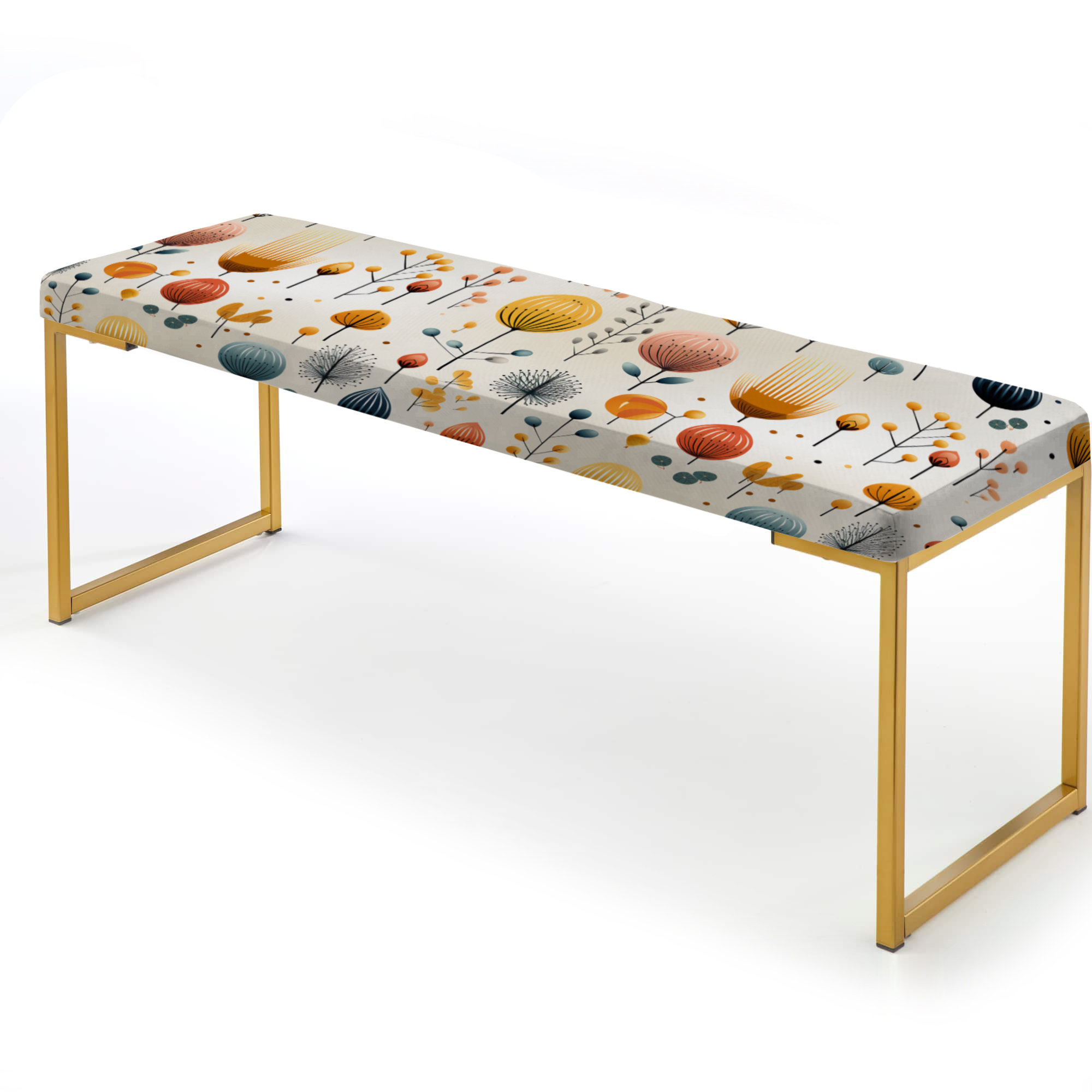 Design Art Mcm Scandinavian Harmony - Midcentury Upholstered Gold Bench ...