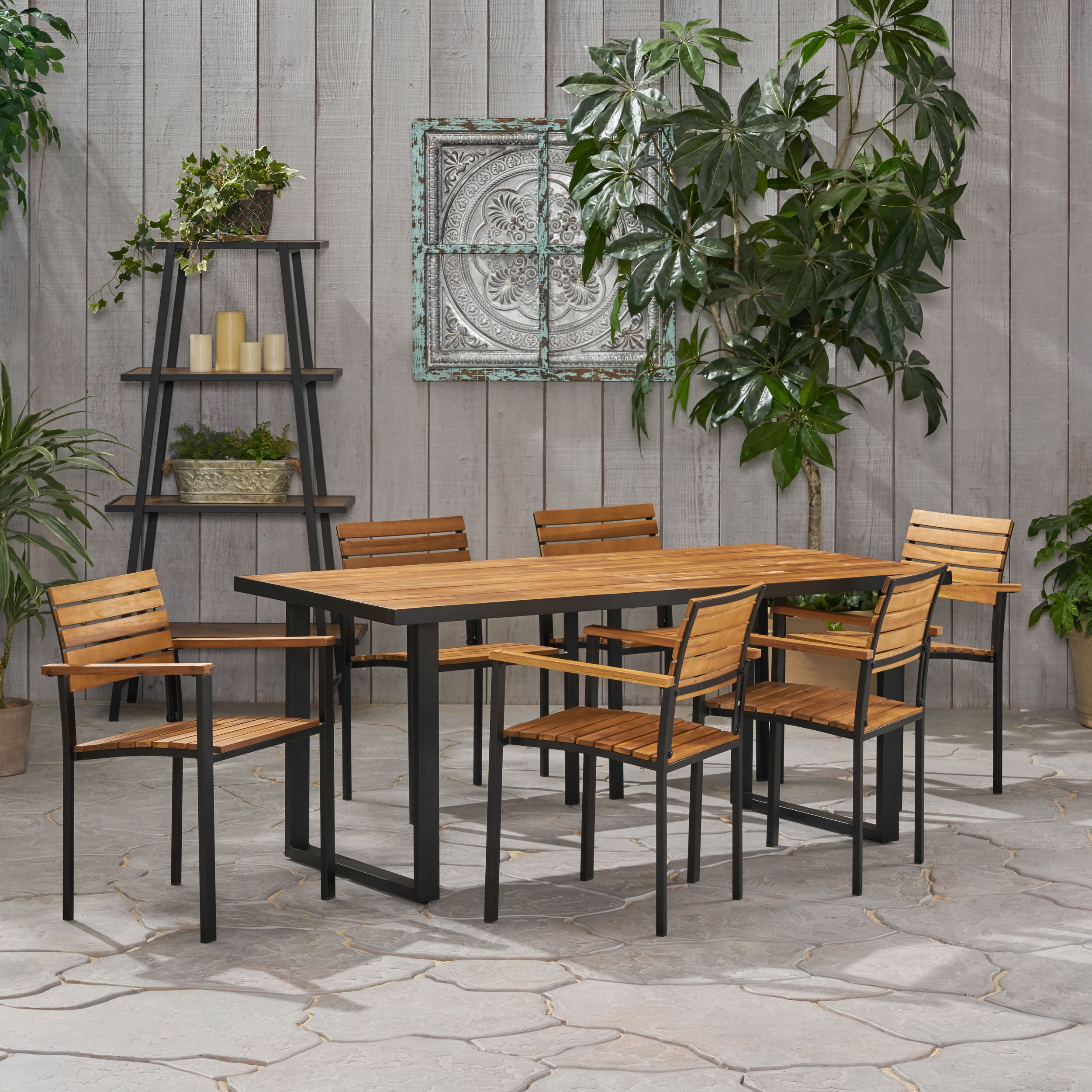 Breakwater Bay Sheppard Outdoor 7 Piece Dining Set | Wayfair