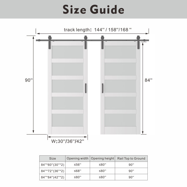 Win Stellar Glass and Manufactured Wood Double Sliding Barn Doors with ...