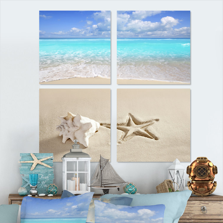 Rosecliff Heights Caribbean Beach Starfish - Beaches Canvas Wall Art ...