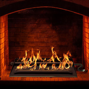 Dreffco Dual Row Gas Burner Fireplace Kit with Pro Connection Kit ...