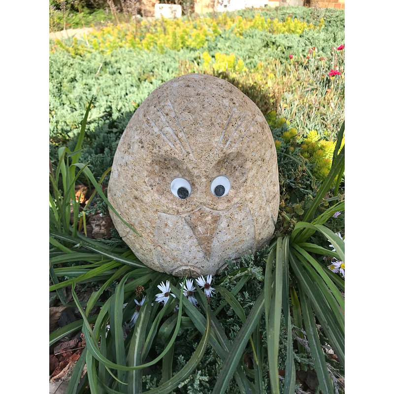 Tierra Garden Stone Age Creations 8"H Boulder Angry Bird Statue | Wayfair