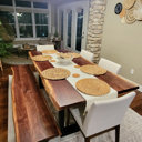 Union Rustic Lemay Solid Wood Top Metal Base Dining Table & Reviews ...