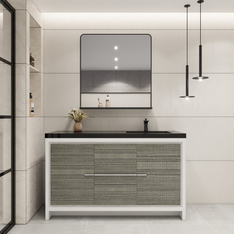 Latitude Run® Enderlin 58.82'' Free Standing Single Bathroom Vanity ...