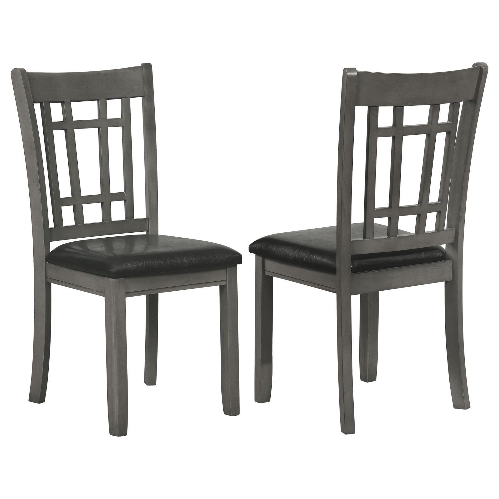 Latitude Run® Medium Grey And Black Lattice Back Side Chairs (Set Of 2 ...