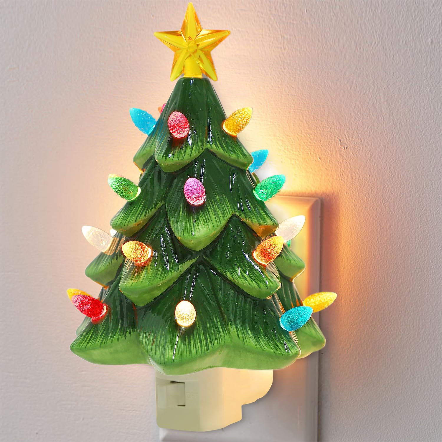 The Holiday Aisle® Green Christmas Tree Night Light | Wayfair