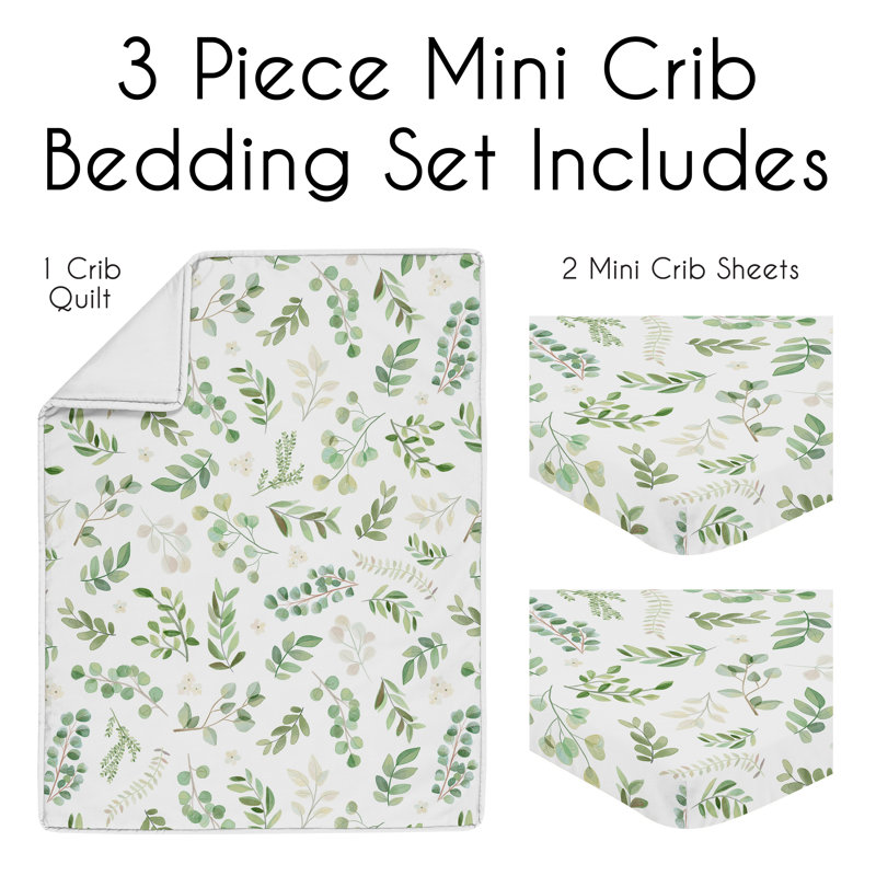 Sweet Jojo Designs Botanical 3 Piece Mini Crib Bedding Set by Sweet ...
