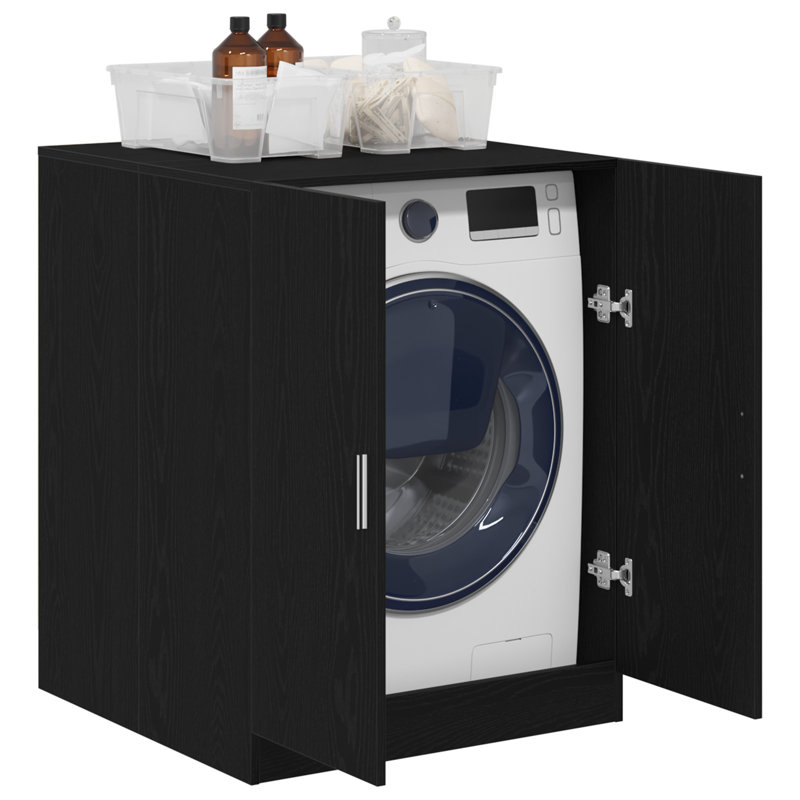 17 Stories Washing Machine Cabinet Black Oak Engineered Wood | Wayfair ...