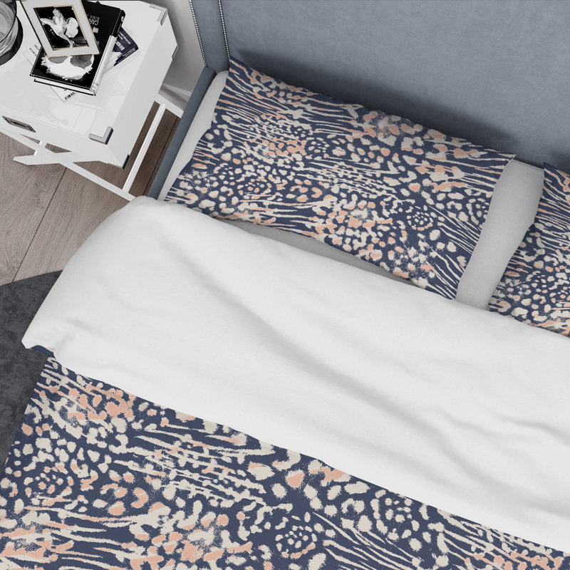 Design Art Grey Leopard Pattern - Animals Duvet Cover Set - Microfiber ...