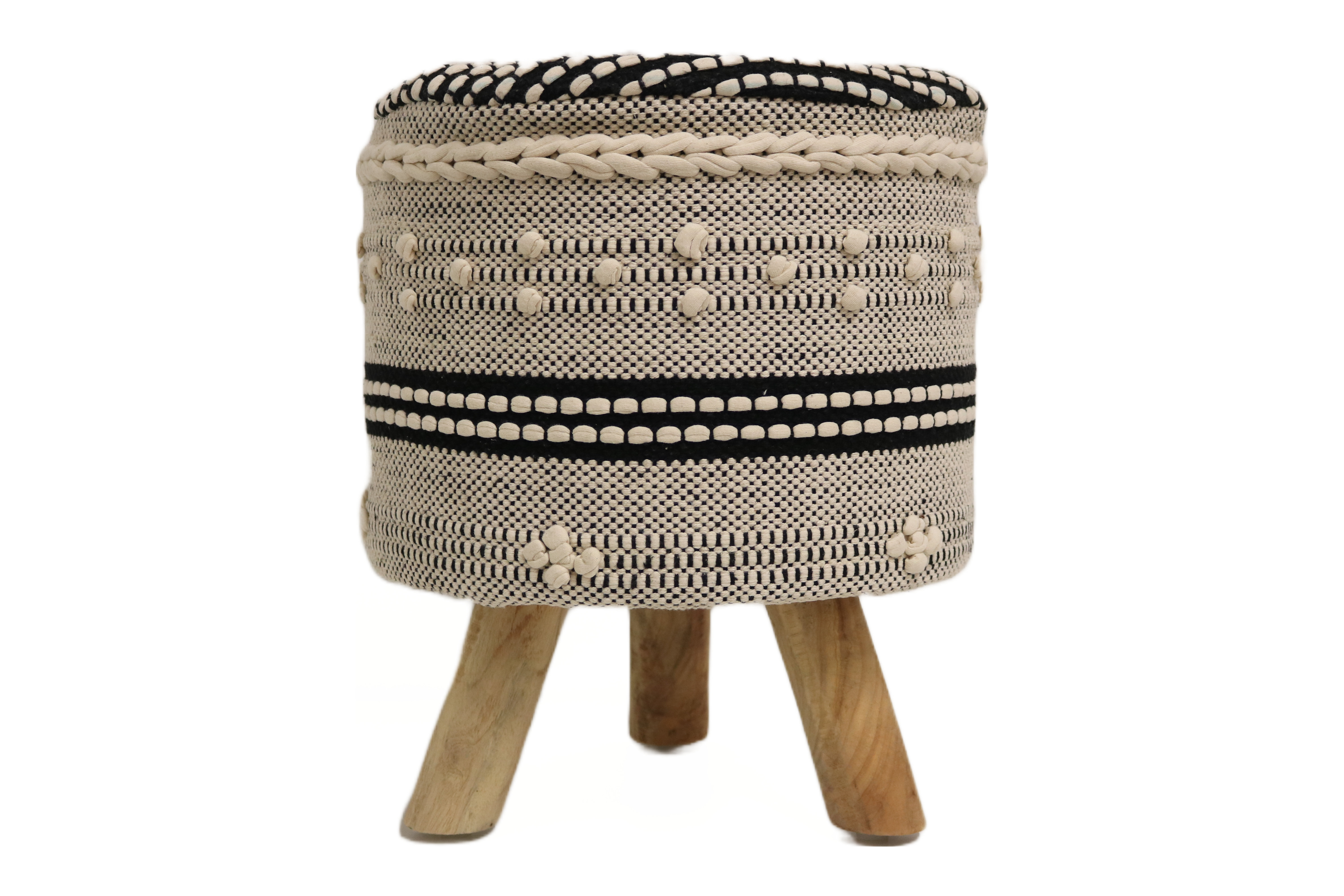 Union Rustic Geronima 14" Wide Round Geometric Footstool Ottoman ...