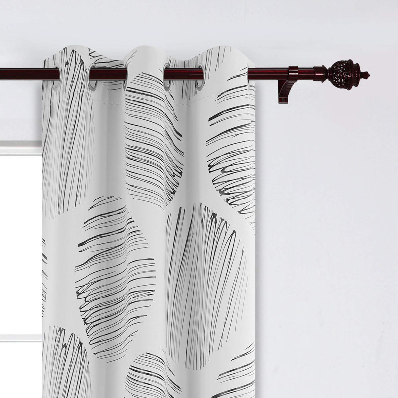 Ebern Designs Blackout Thermal Insulated Grommet Circle Print Curtains ...