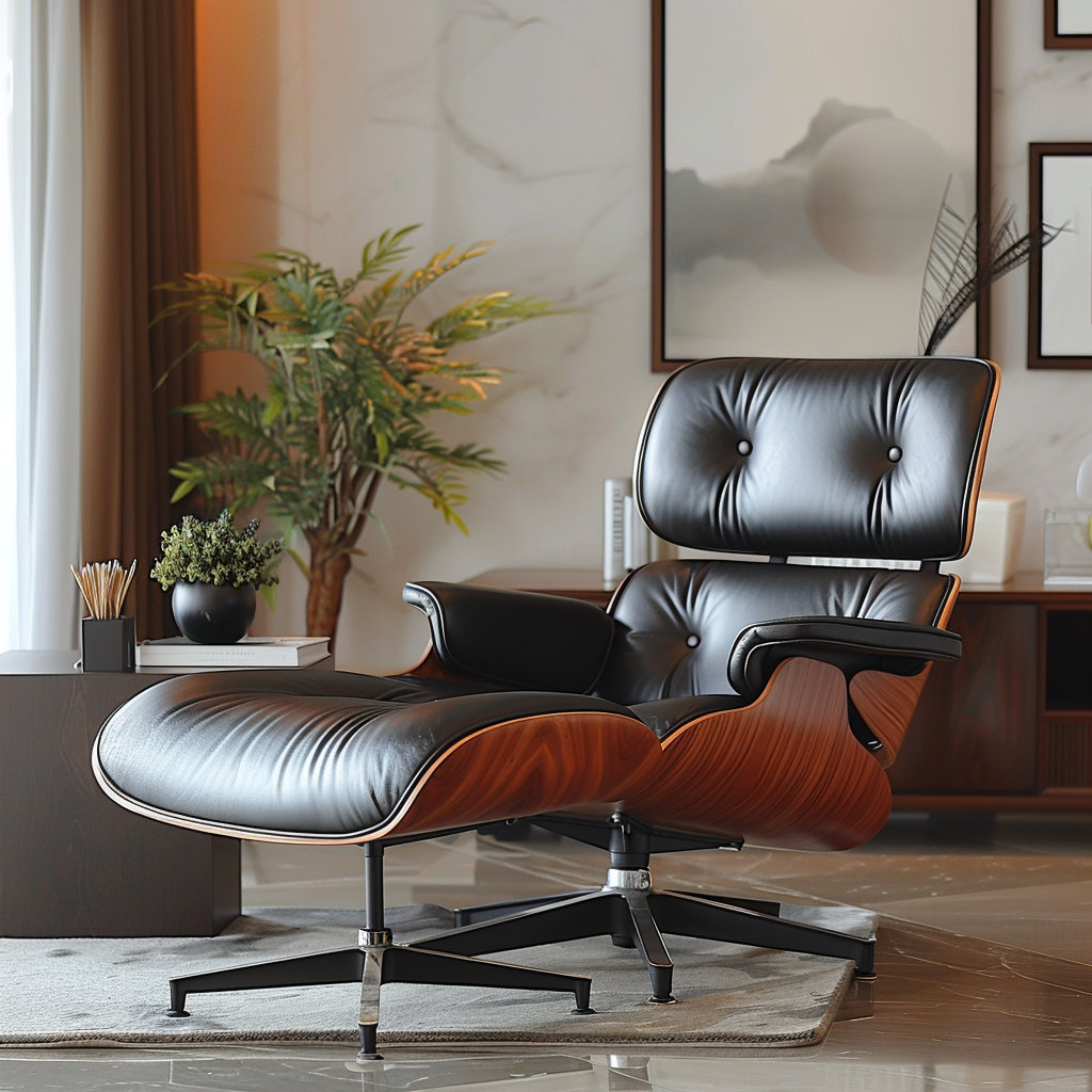 Corrigan Studio® Swivel Top Grain Leather Chaise Lounge Chair Indoor ...