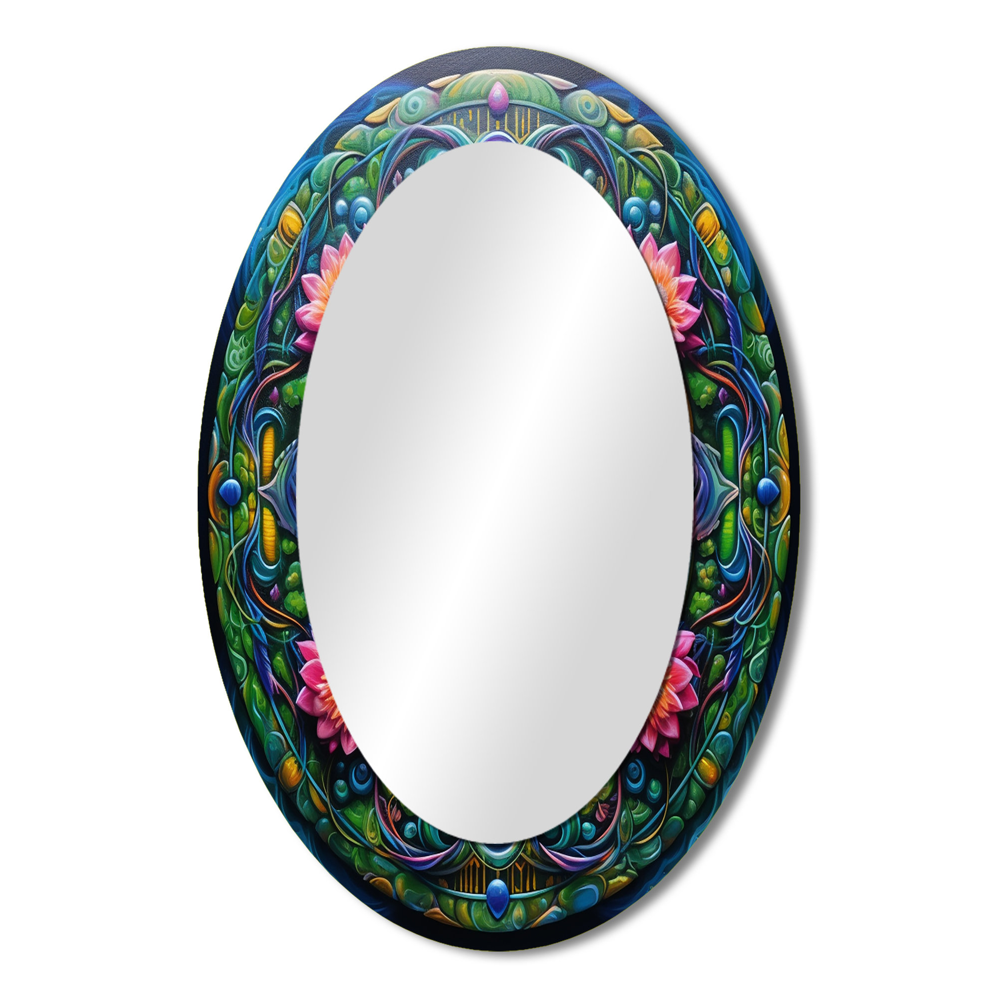 Dakota Fields Ancient Colorful Magical Mandala IV - Bohemian Oval Wall ...