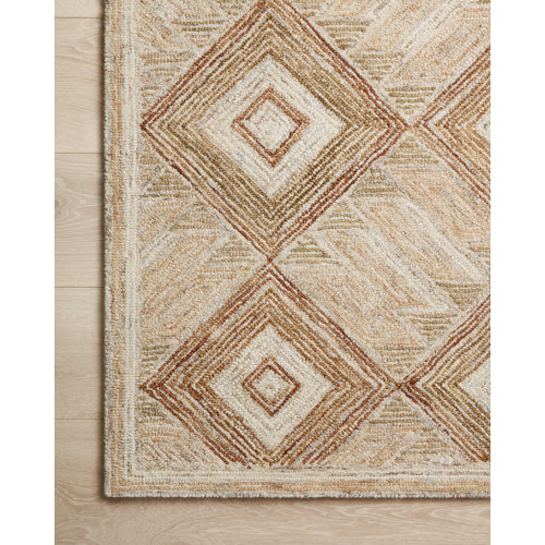 Bungalow Rose Handmade Hand Tufted Wool Sand/Clay Rug | Wayfair