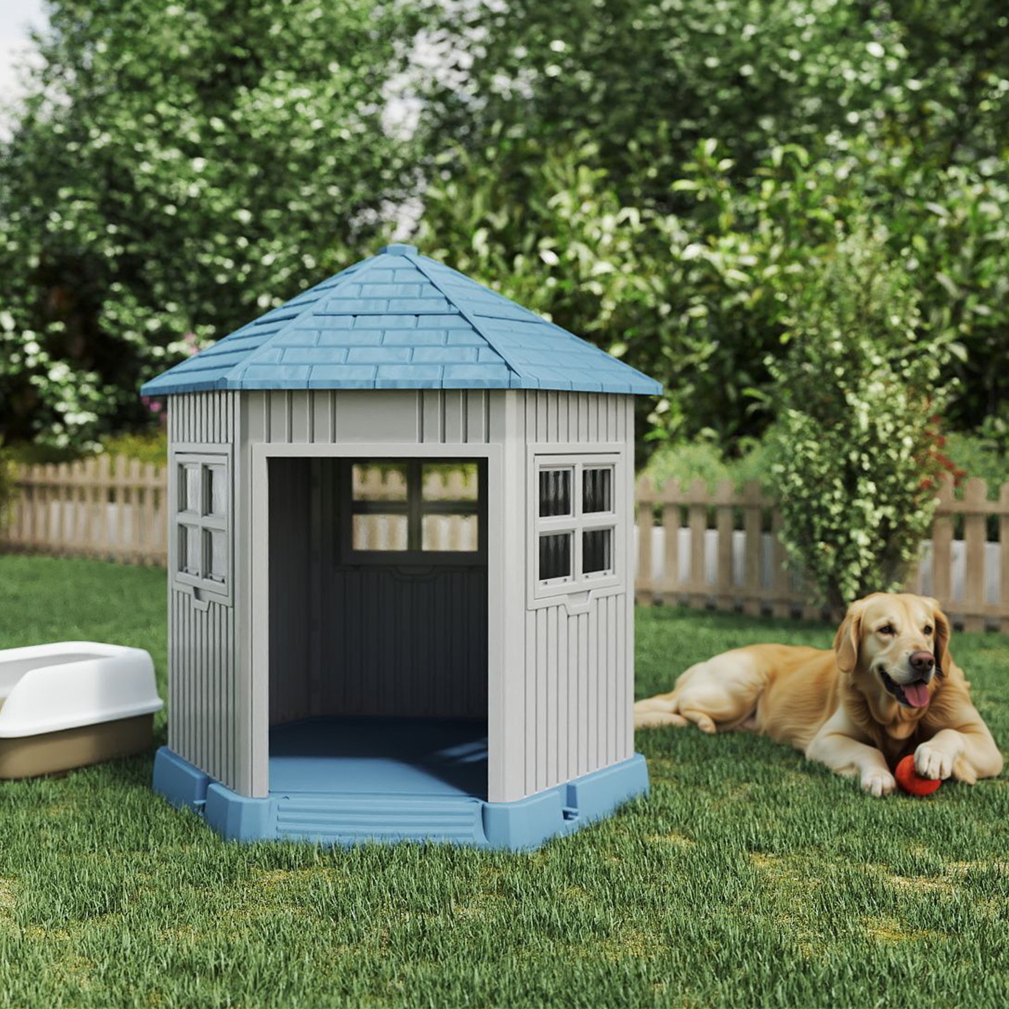 American Eco Living Outdoor Waterproof Barn-style Dog House With ...