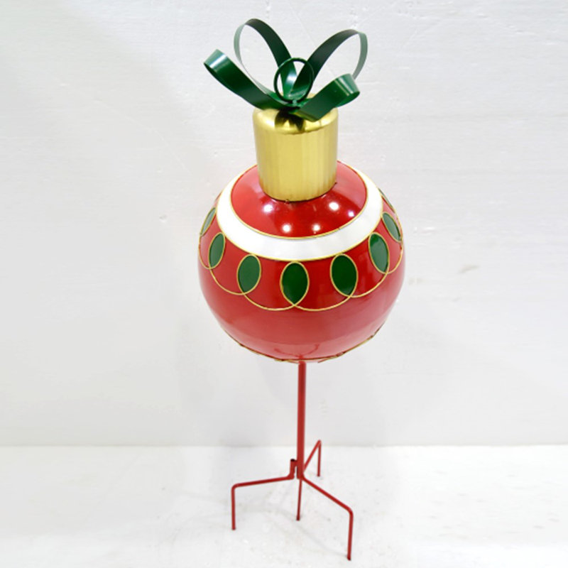 The Holiday Aisle® Christmas Ball Ornament Garden Stake | Wayfair