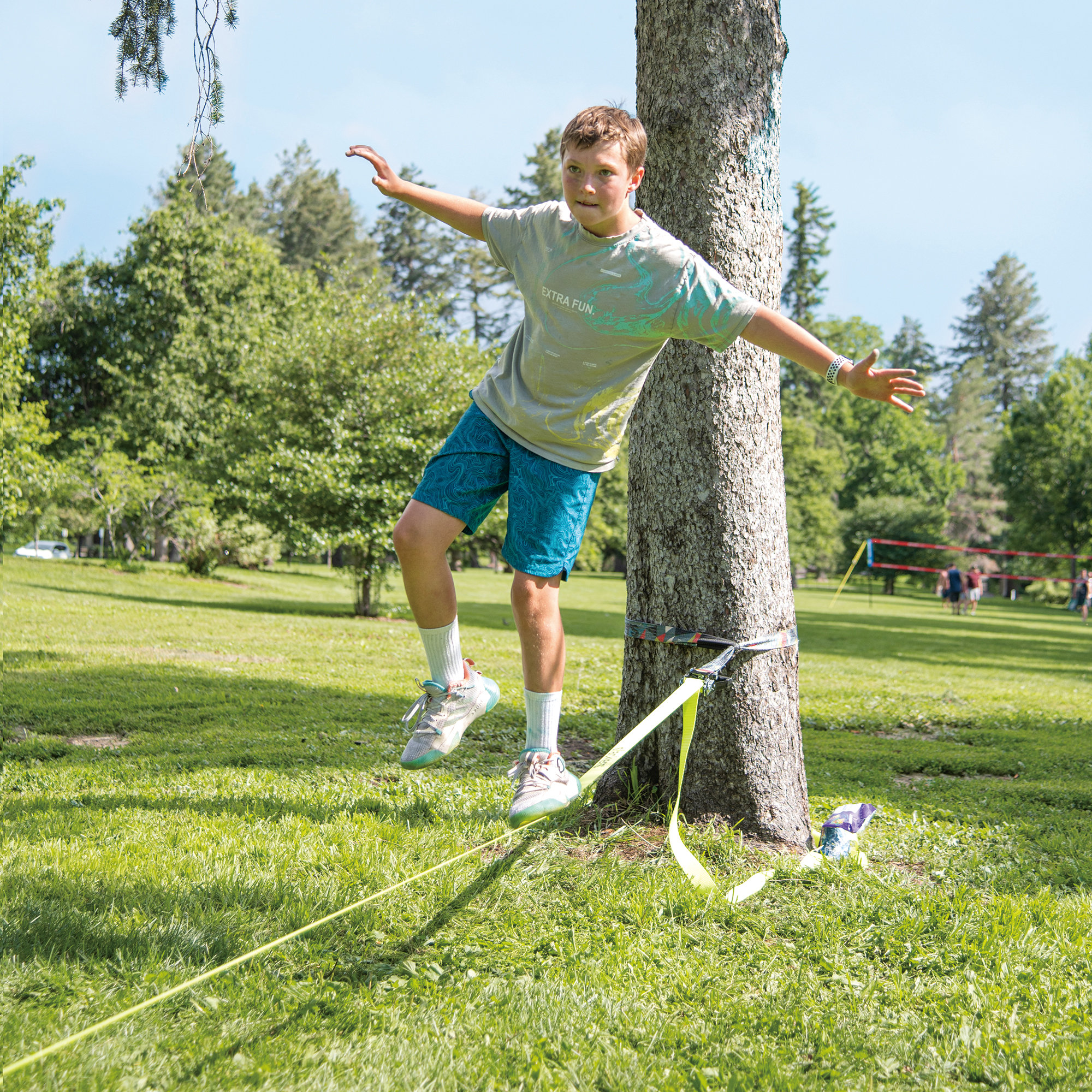 HaPe Trelines: Classic Slackline 50 ft - Ratchet Between 2 Trees ...