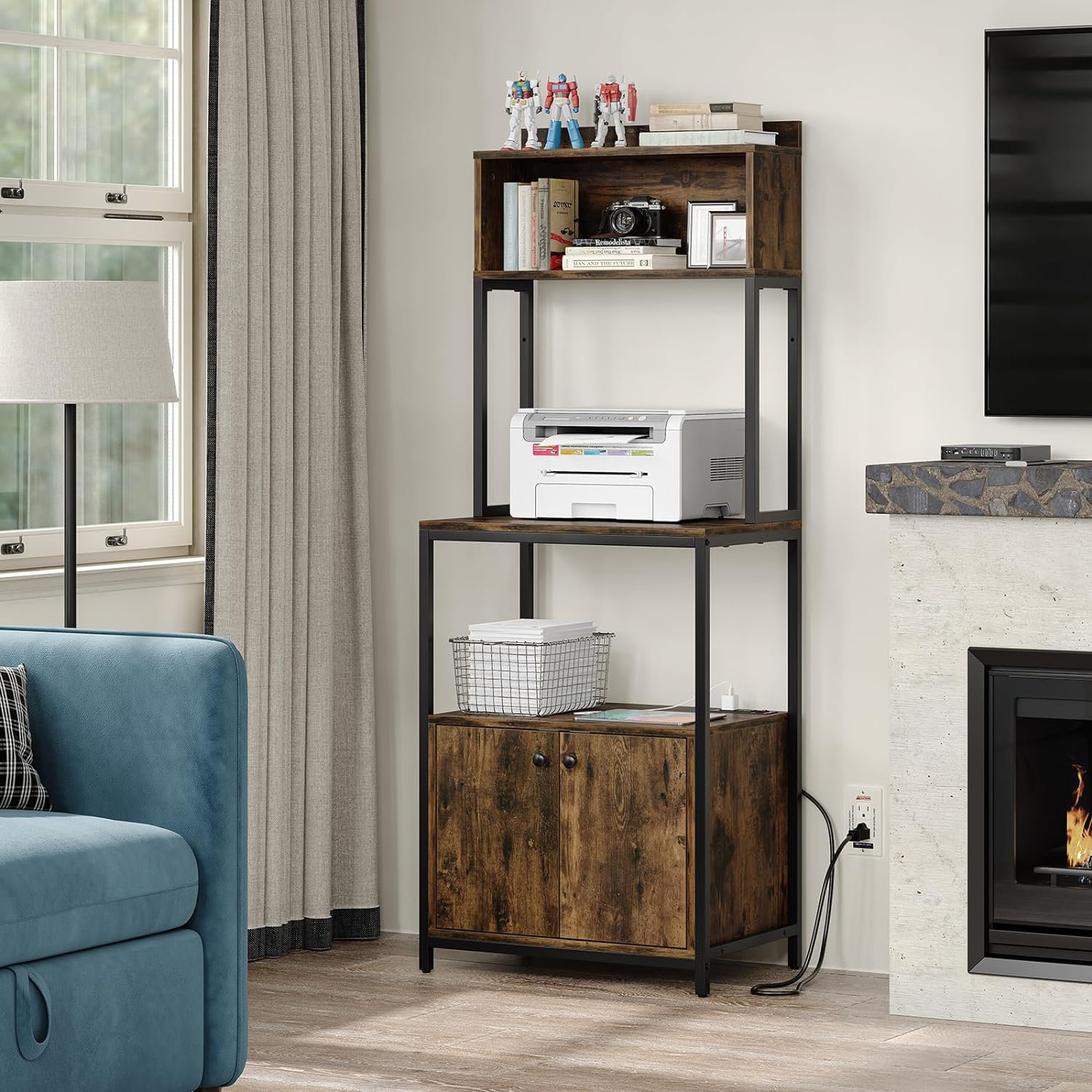 17 Stories Rajaa 23.1'' Baker's Rack with Microwave Compatibility | Wayfair