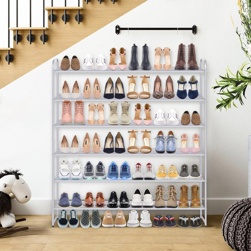 Rebrilliant 8 Tier Long Shoe Rack, Wide Shoe Storage Organizer Sturdy ...