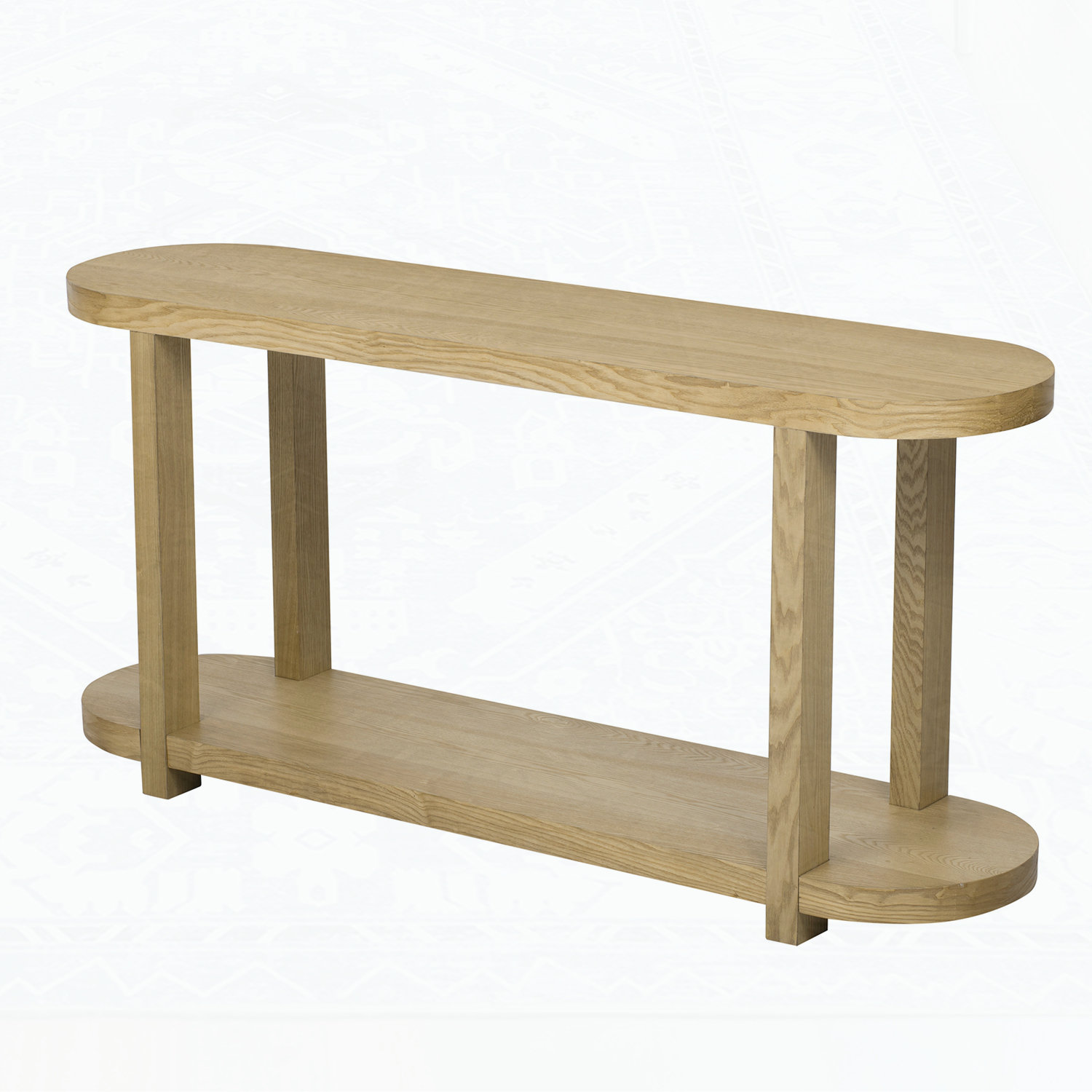 Gracie Oaks Ash Veneer Entryway Table with Streamlined Desktop Design ...