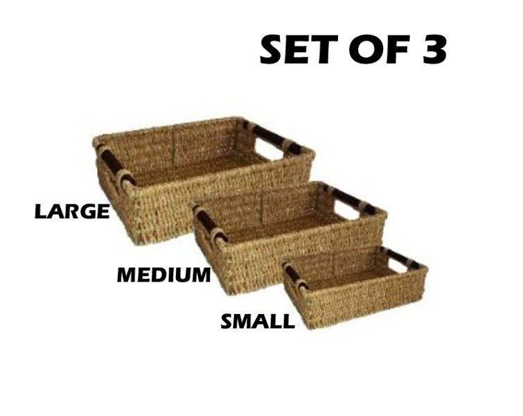 Bay Isle Home 3 Piece Storage Seagrass Basket Set | Wayfair.co.uk